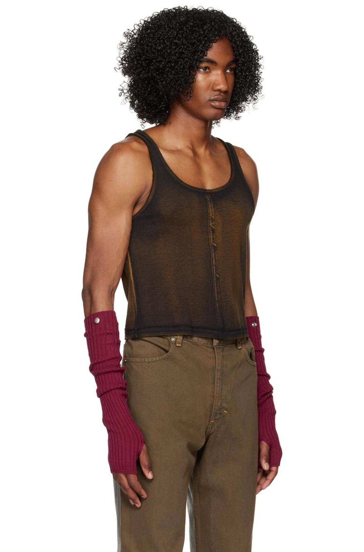 Eckhaus Latta Lapped Tank Top - Black | Garmentory