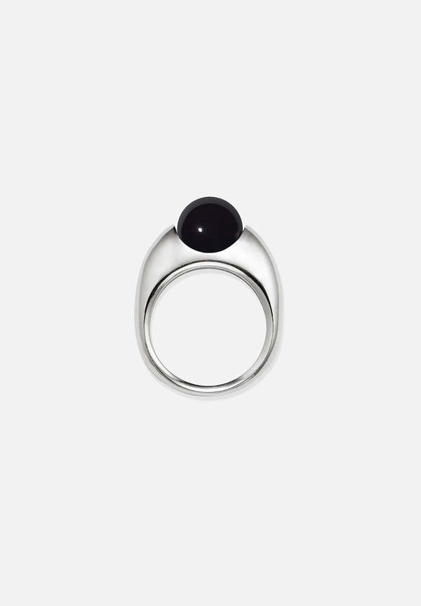 AGMES Chloe Ring - Sterling Silver/Onyx | Garmentory