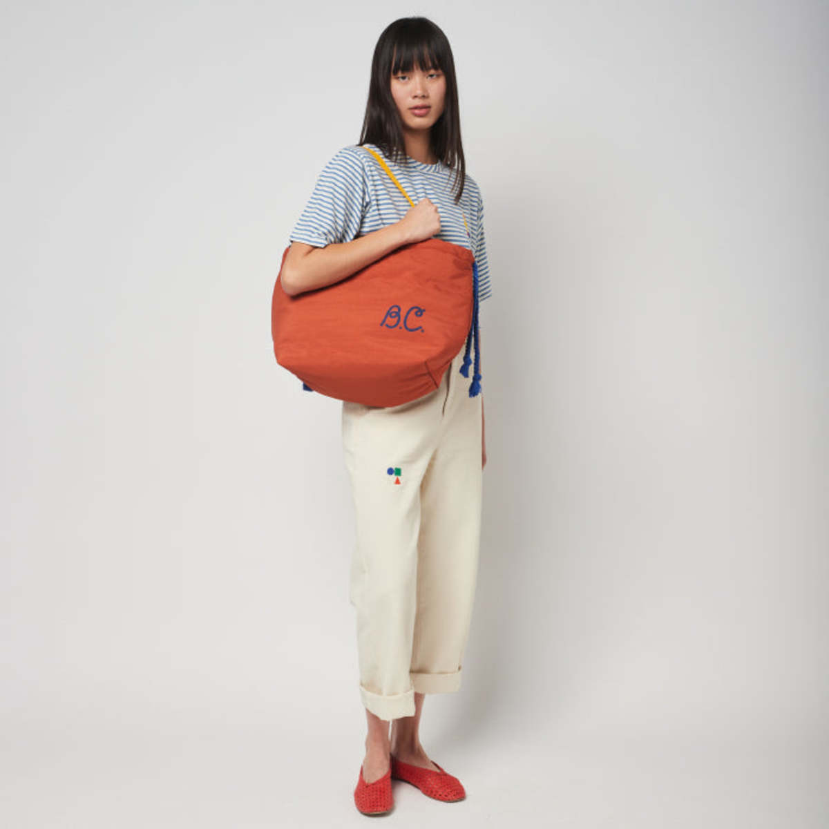 Bobo Choses Women's Padded Tote Bag - Orange Colour Block | Garmentory