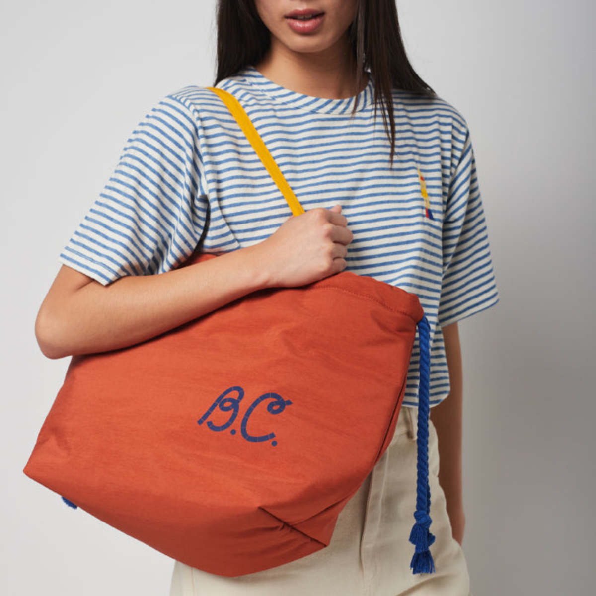 Bobo Choses Women's Padded Tote Bag - Orange Colour Block | Garmentory