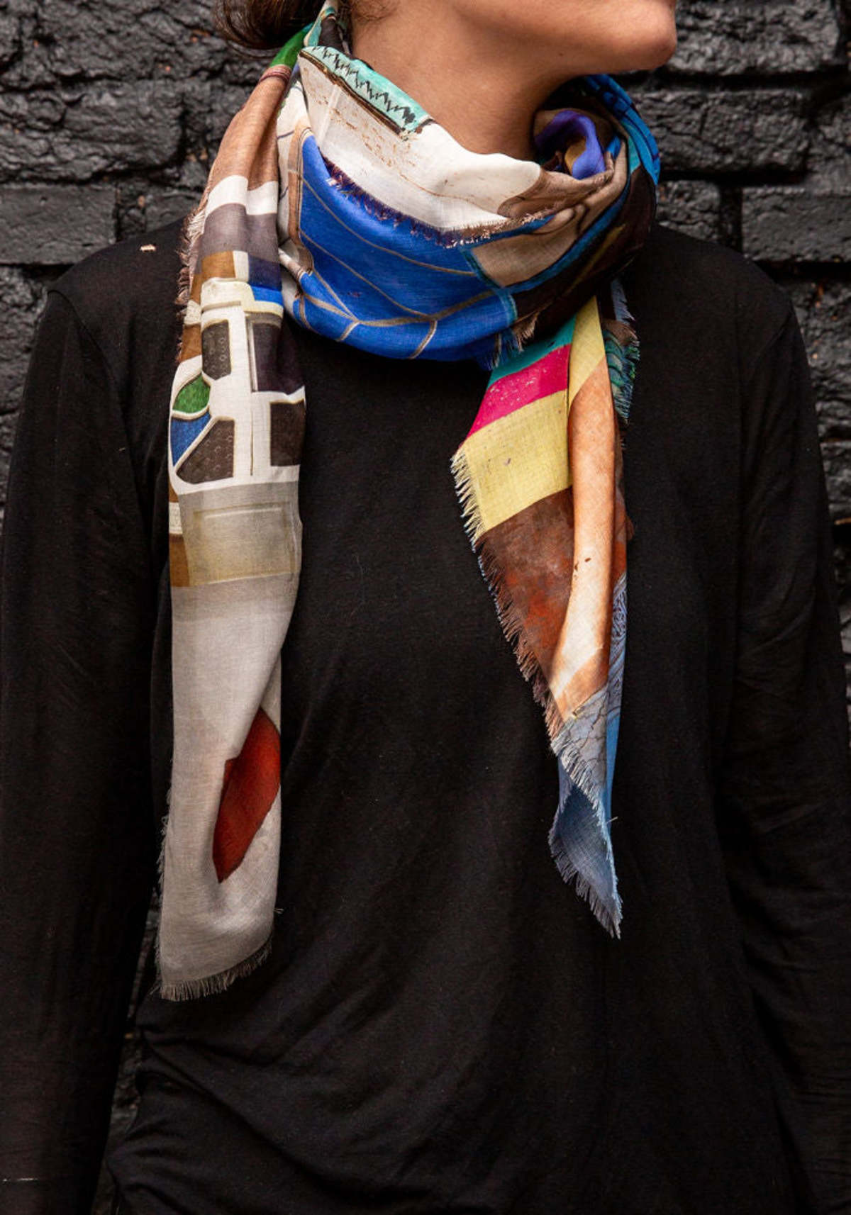 Isabelle Gougenheim Designs 27 Places Silk Blend Scarf - Multi | Garmentory