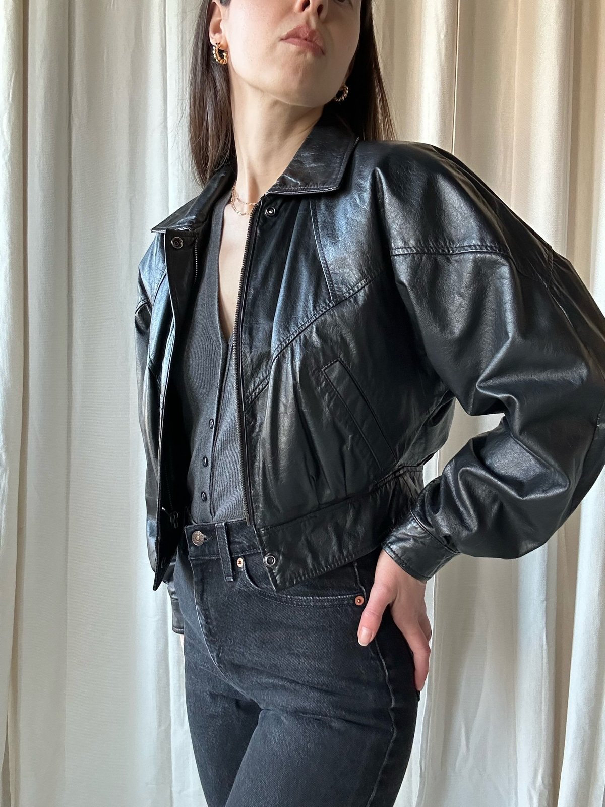 Crop Moto Jacket - Jet Black | Garmentory