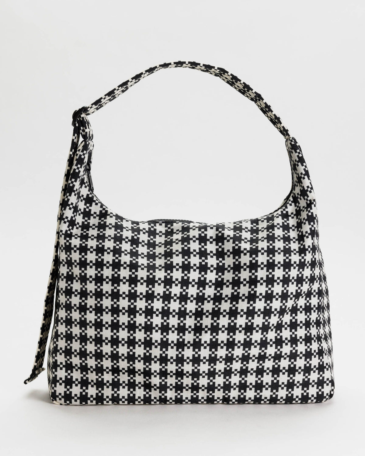 BAGGU Nylon Shoulder Bag - Black/White Pixel Gingham | Garmentory