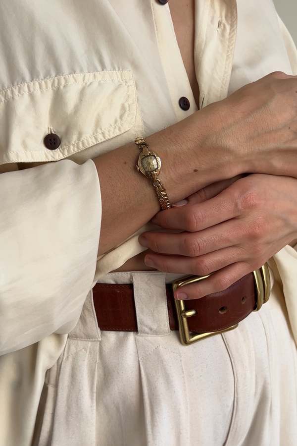 Vintage Ornate Stretch Band Watch - Gold Tone/10K Gold Filled | Garmentory