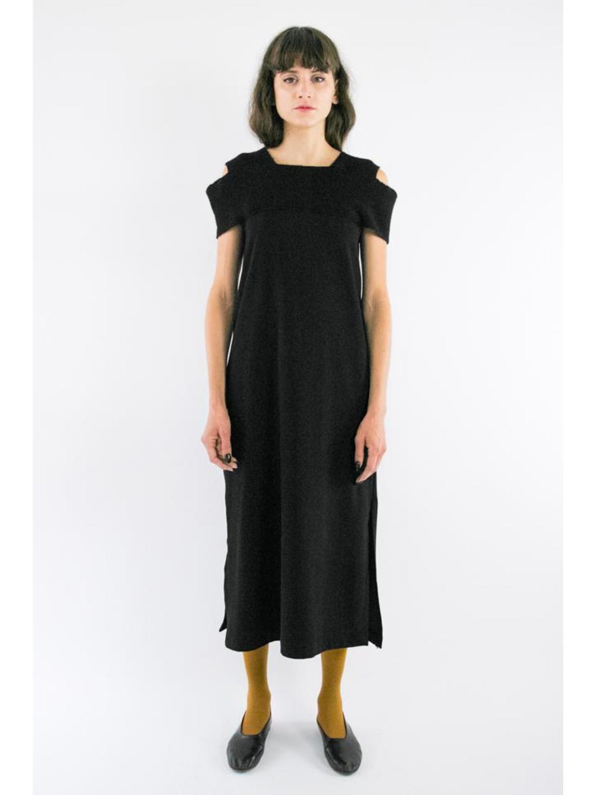 Correll Correll Two Two Knit Collar Dress - Black | Garmentory