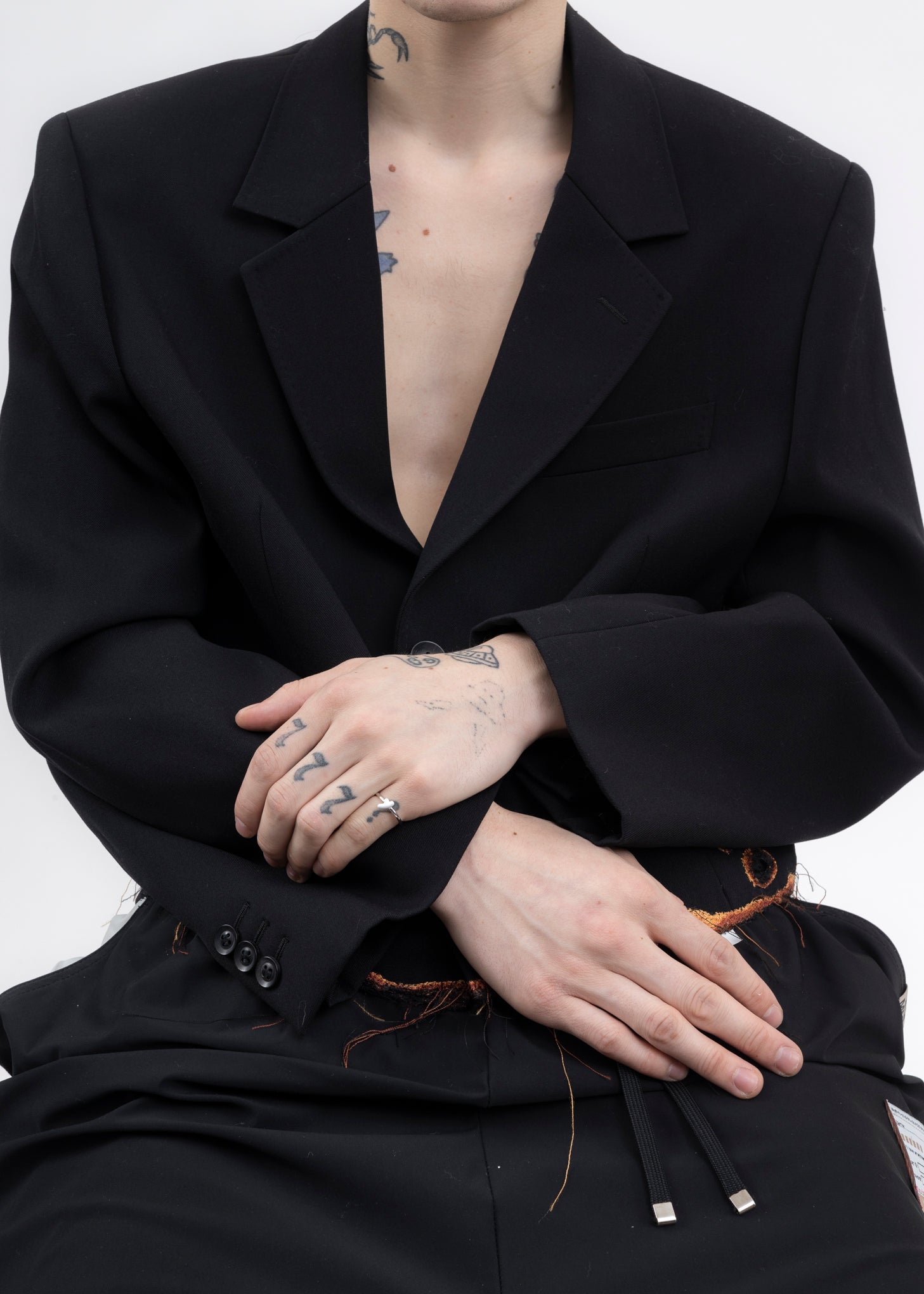 DEPARTMENT Silver White Y Ring - Silver | Garmentory