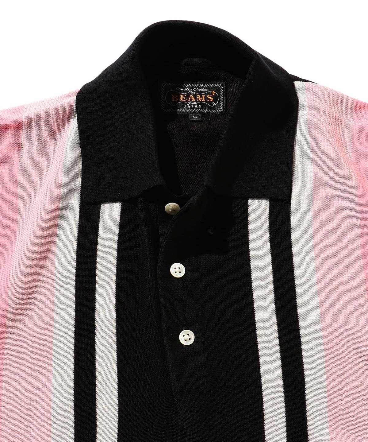 Beams Plus Stripe 12G Knit Polo - Black | Garmentory
