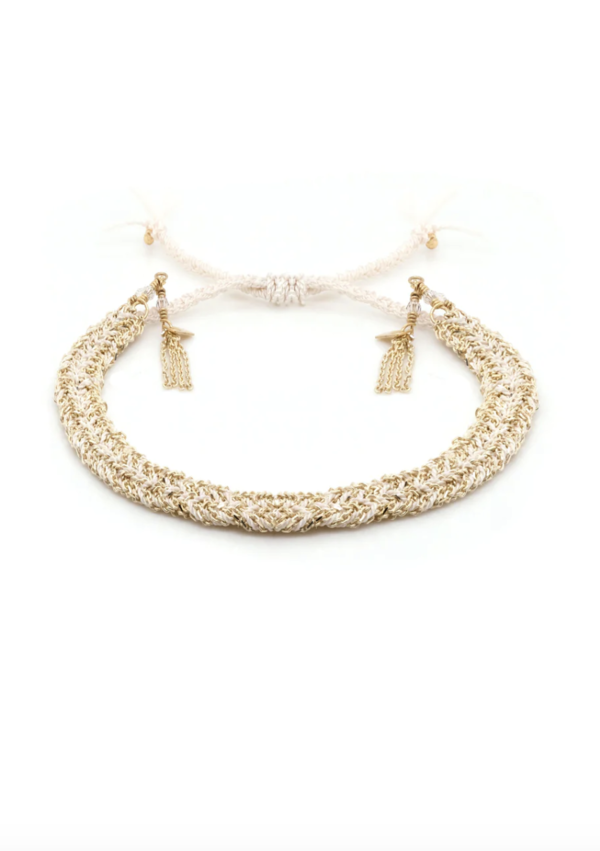 Marie Laure Chamorel Braided Bracelet - Gold/White | Garmentory