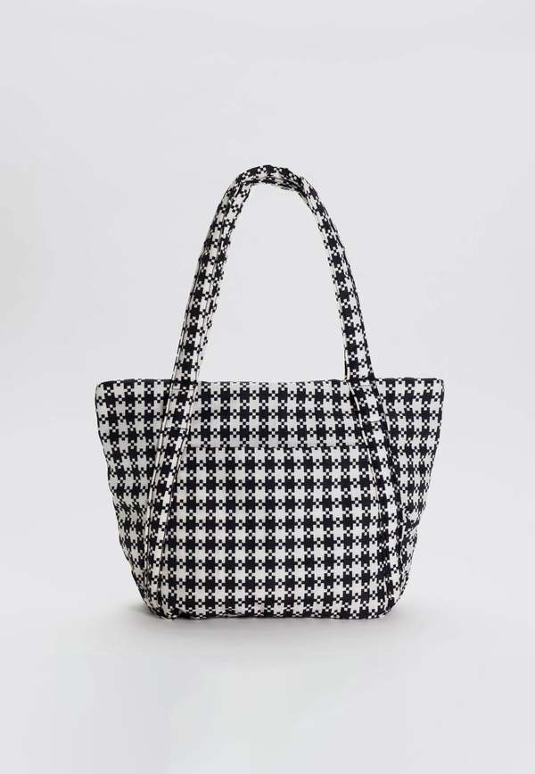 BAGGU Mini Cloud Bag - Black/White Pixel Gingham | Garmentory