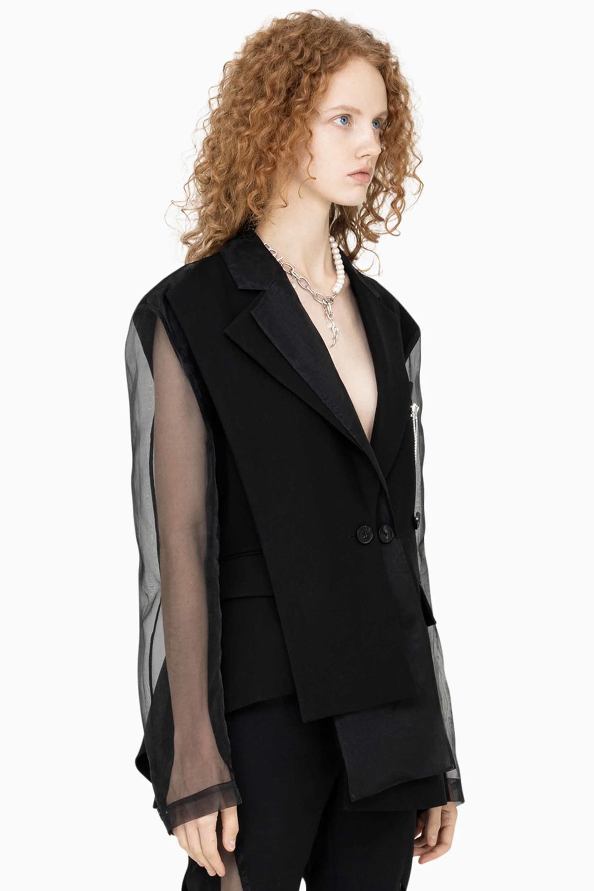 Feng Chen Wang Layered Suit Jacket - Black | Garmentory