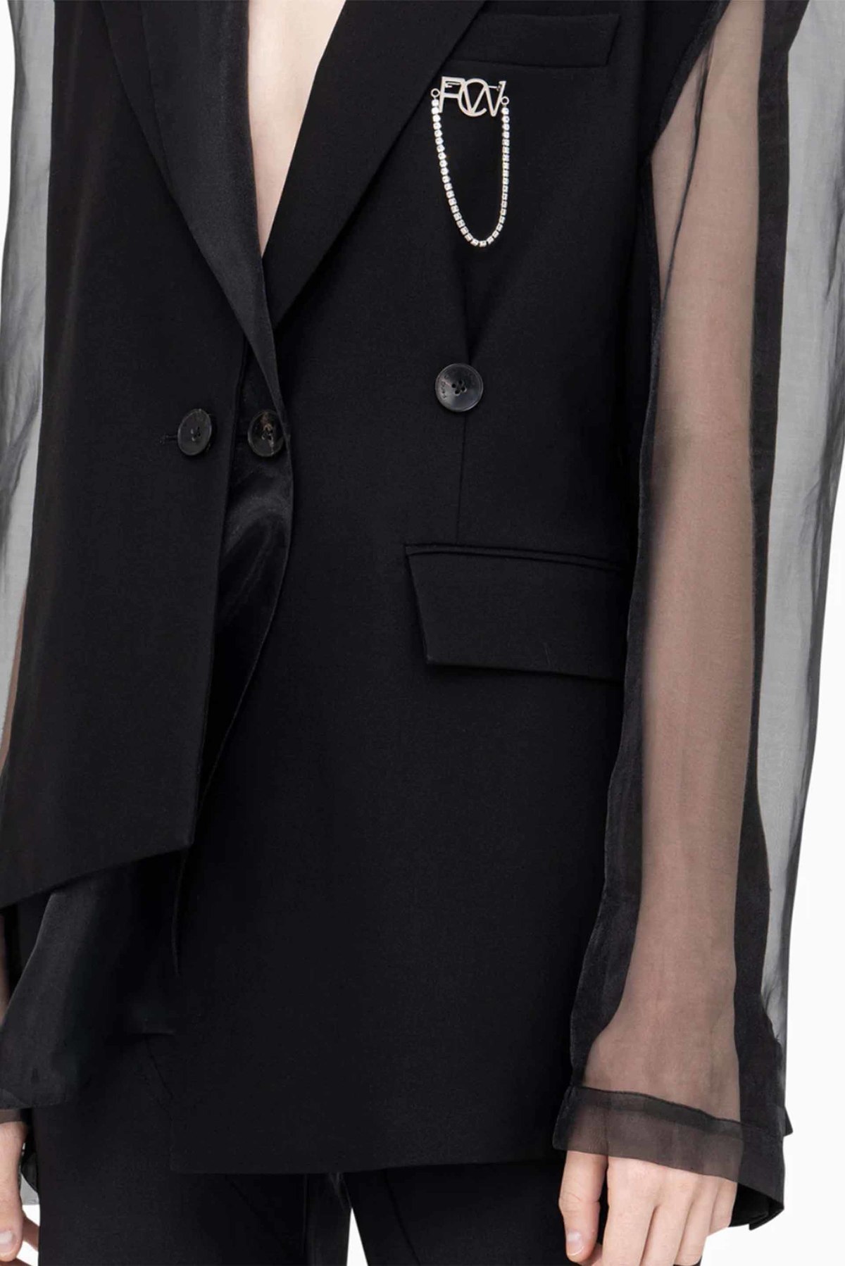 Feng Chen Wang Layered Suit Jacket - Black | Garmentory