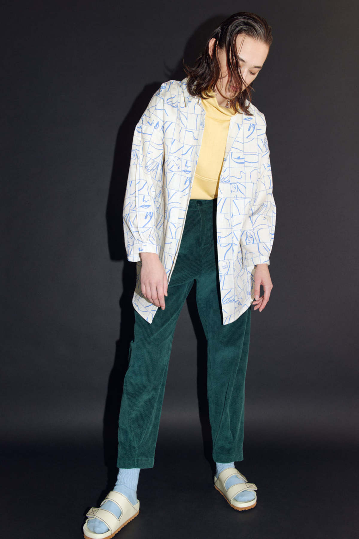 Eve Gravel Eleina Shirt - Vanilla/Blue | Garmentory