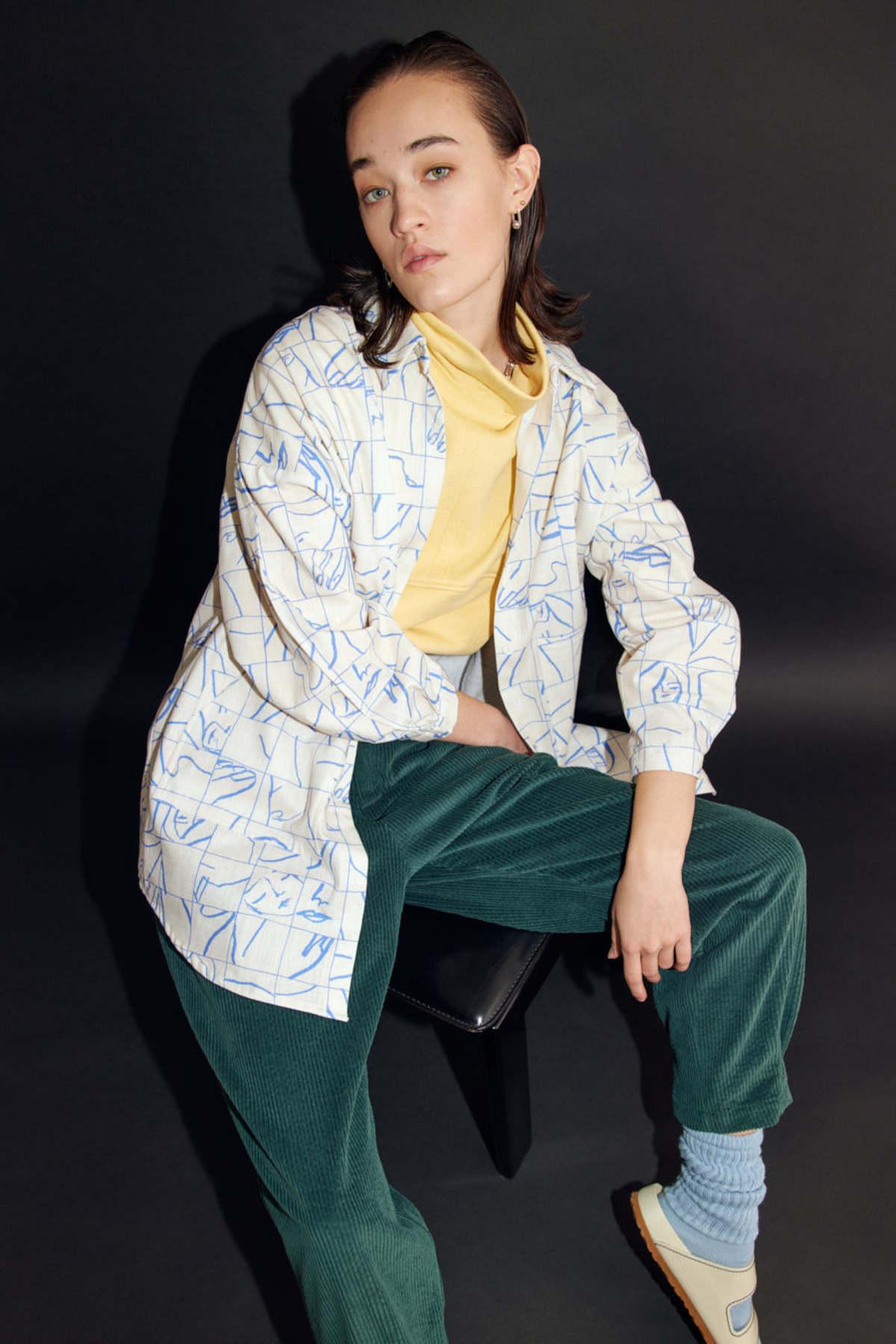Eve Gravel Eleina Shirt - Vanilla/Blue | Garmentory