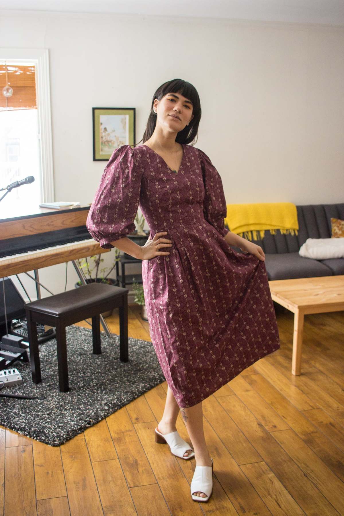 Birds of North America Paruline Dress - Amaranth | Garmentory