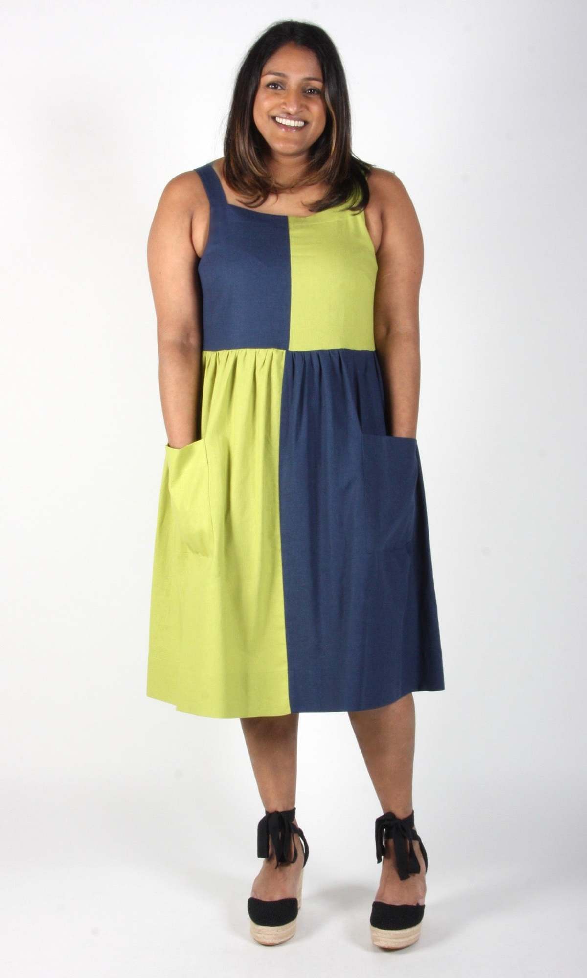 Birds of North America Timber Doodle Dress - Indigo/Pear | Garmentory
