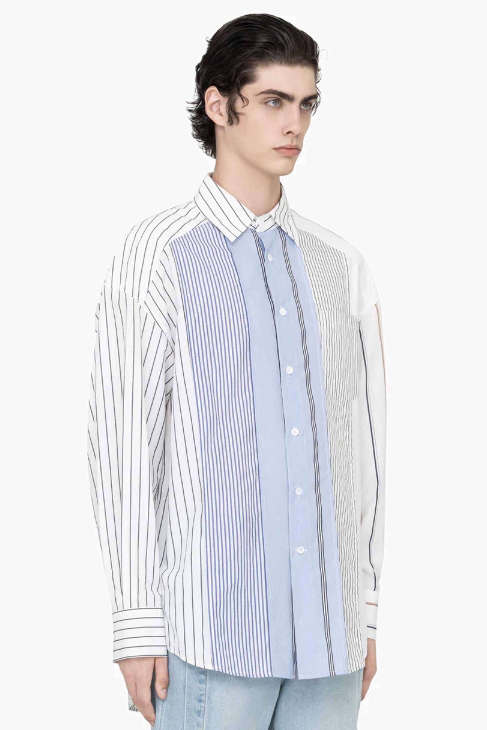 Feng Chen Wang Multi Striped Shirt - White/Blue | Garmentory