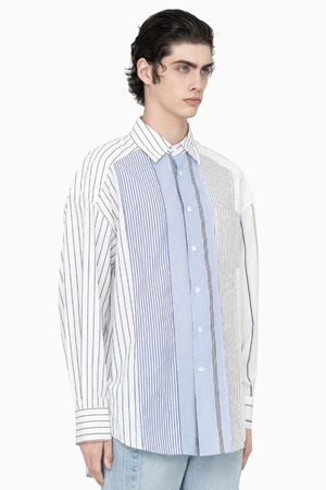 Feng Chen Wang Multi Striped Shirt - White/Blue | Garmentory