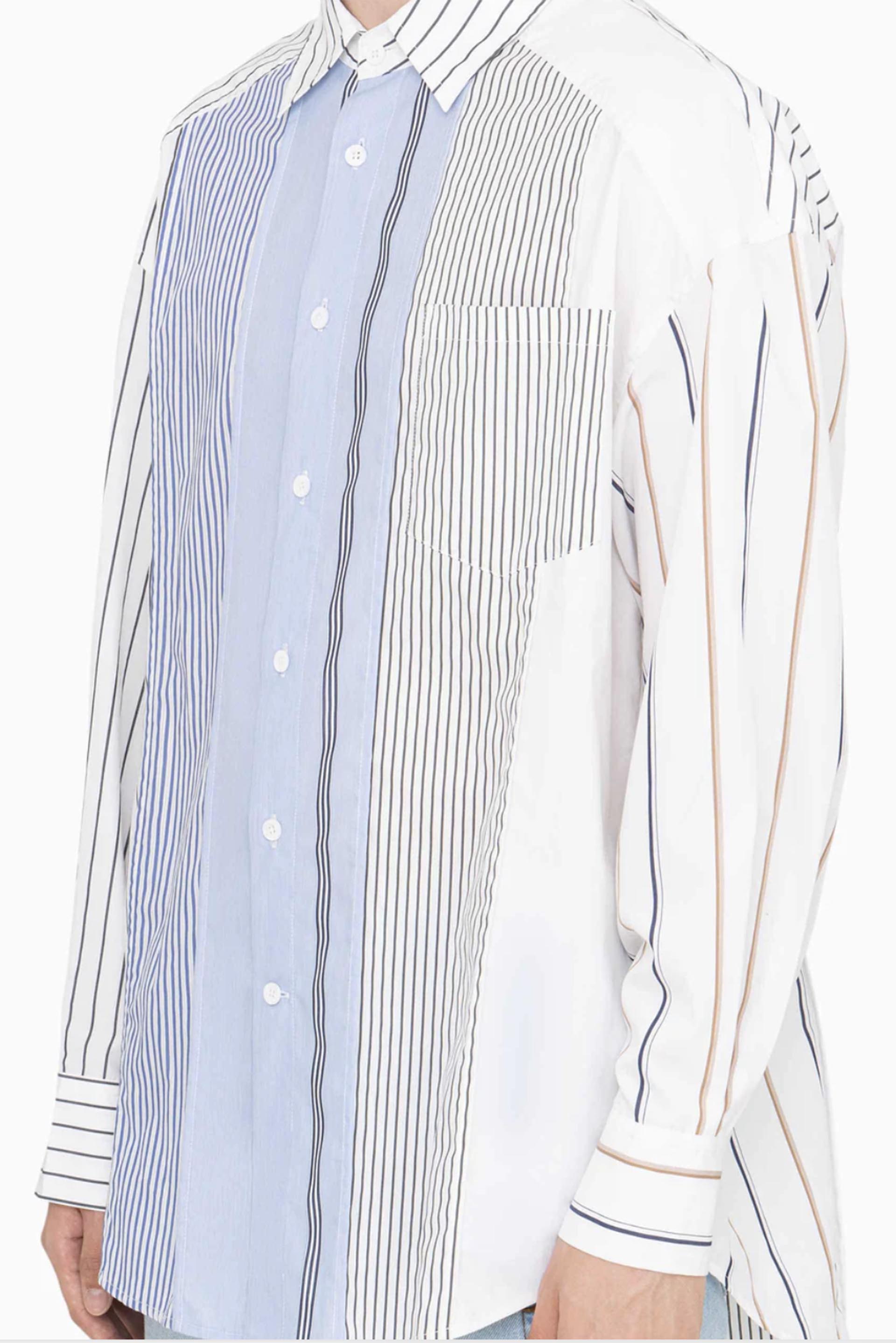 Feng Chen Wang Multi Striped Shirt - White/Blue | Garmentory