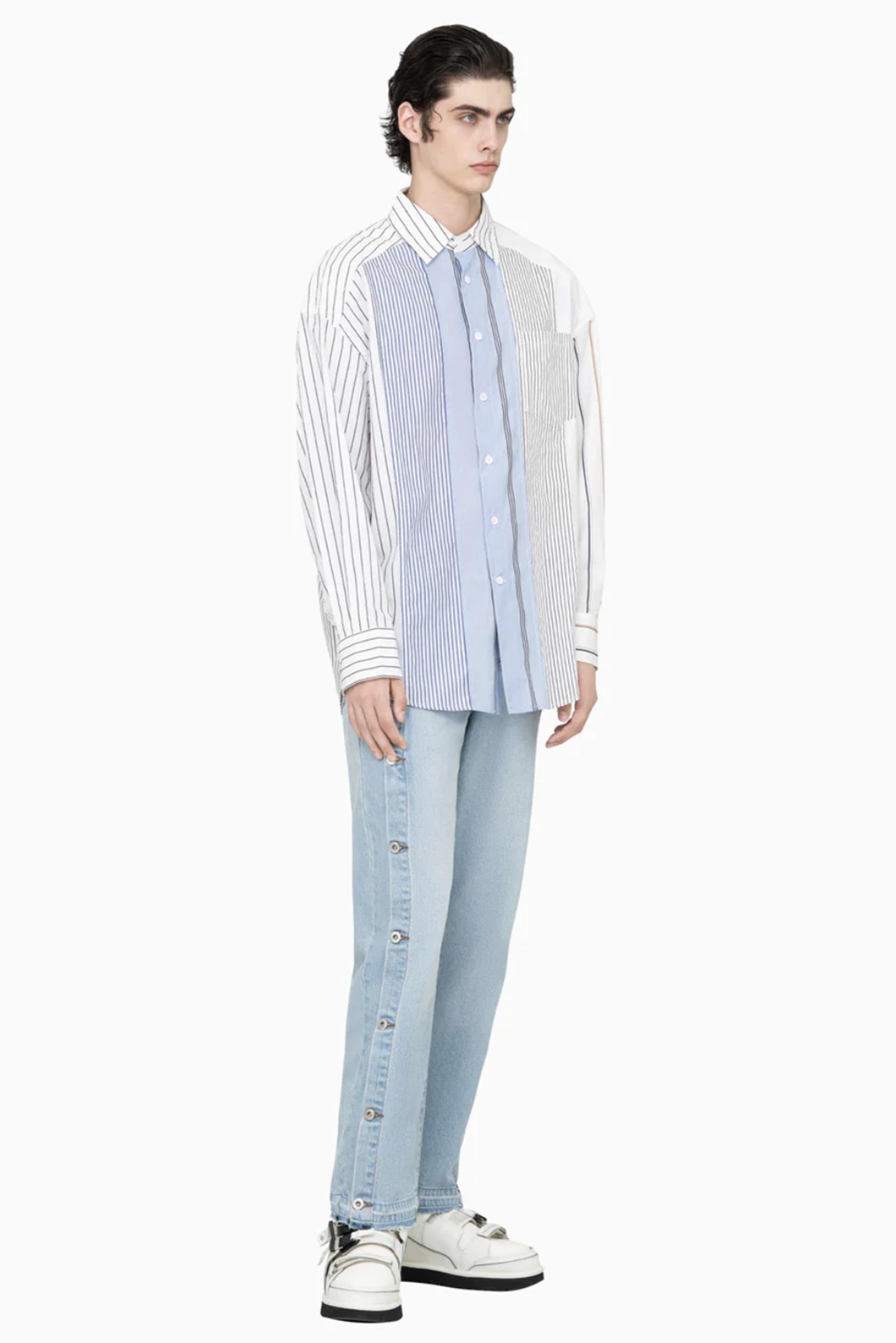 Feng Chen Wang Multi Striped Shirt - White/Blue | Garmentory
