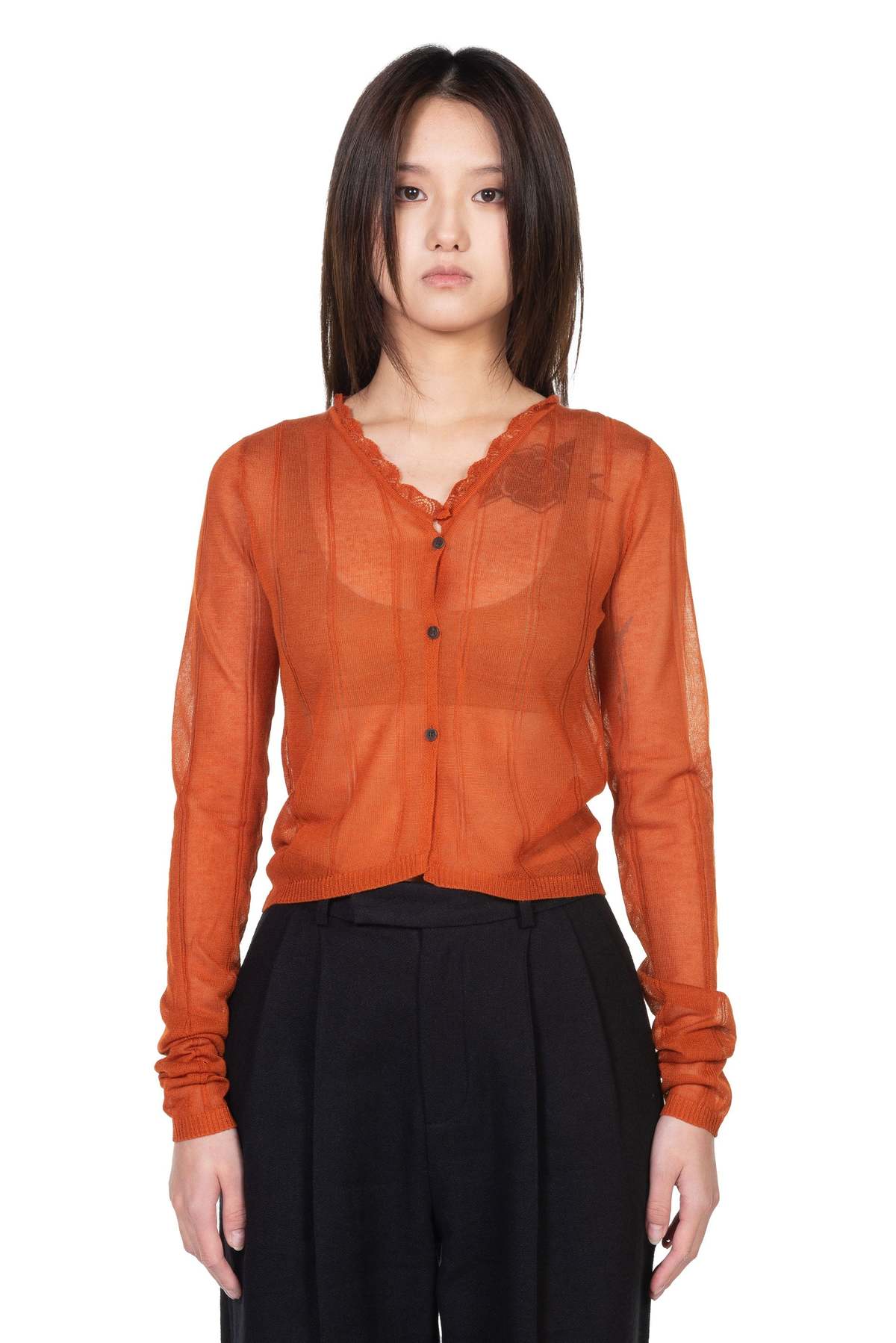 ii sense Fragment Cardigan - Orange Wine | Garmentory