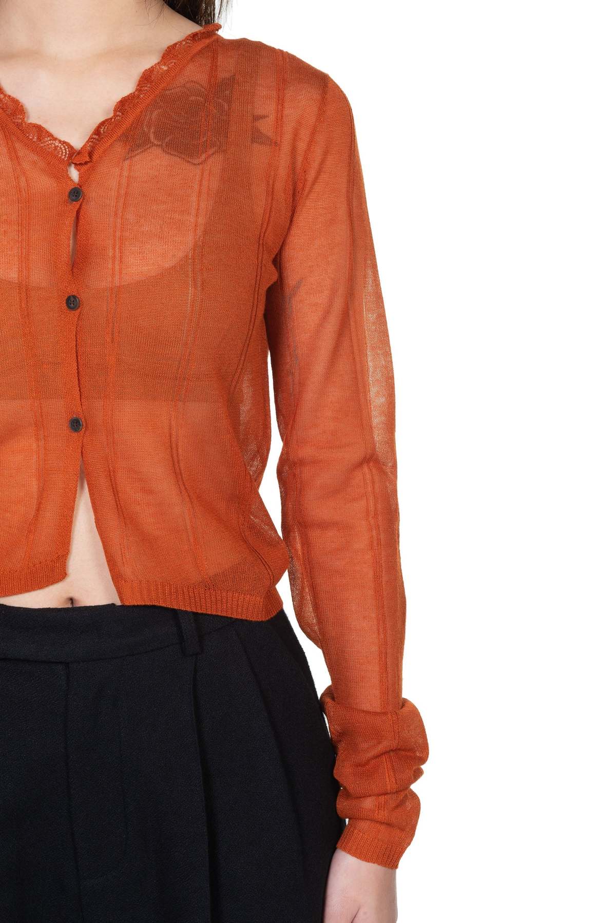 ii sense Fragment Cardigan - Orange Wine | Garmentory