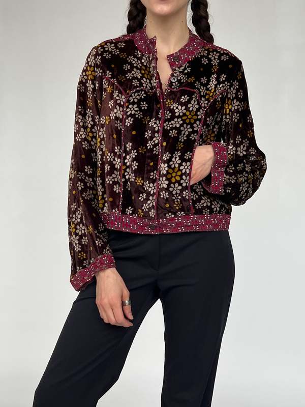 Vintage Velvet Patchwork Jacket - Floral | Garmentory