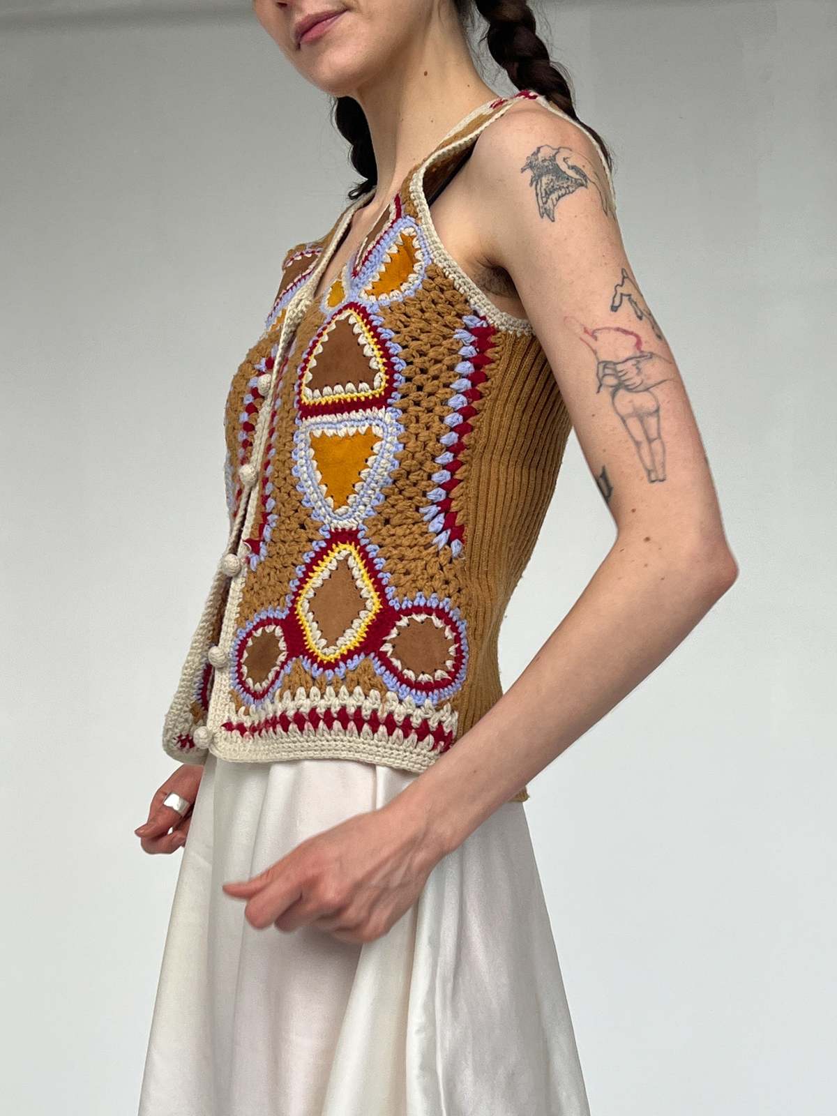 Vintage Crocheted Vest - Mustard | Garmentory