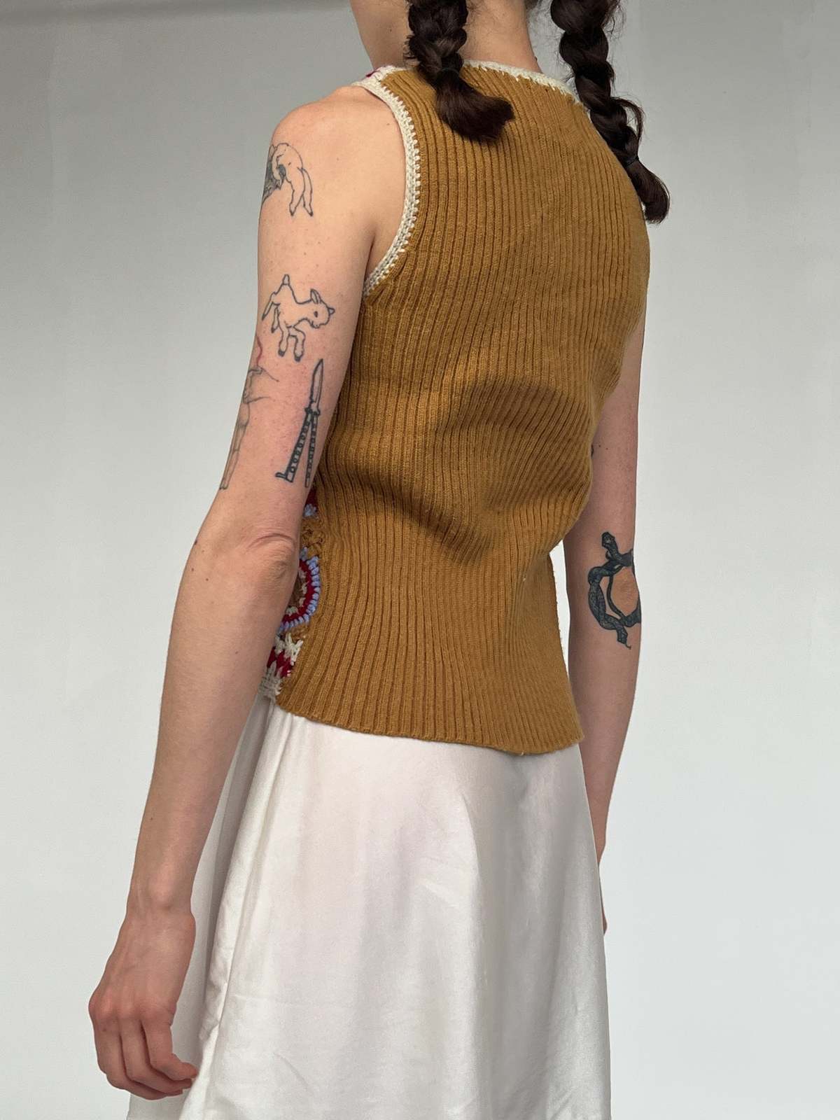 Vintage Crocheted Vest - Mustard | Garmentory