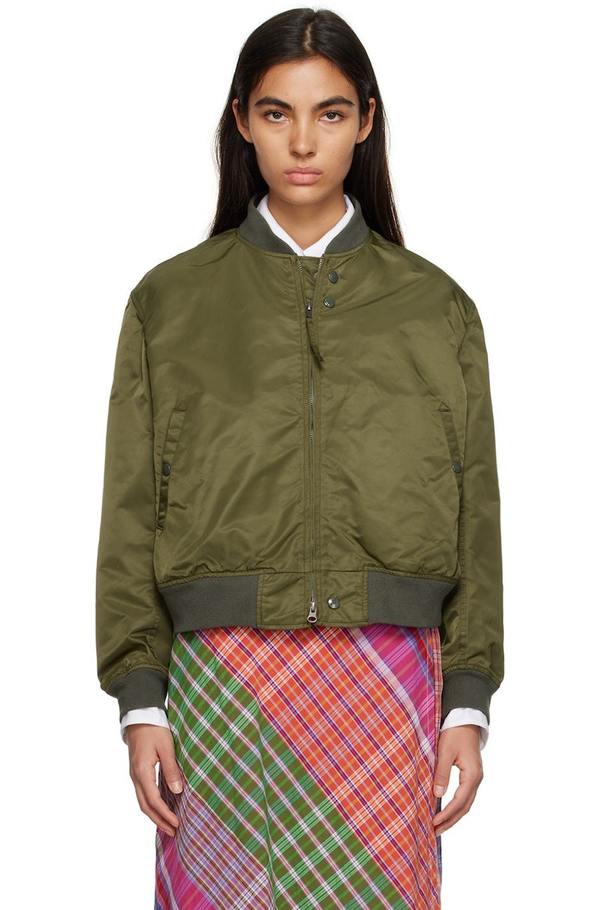 Engineered Garments Aviator Bomber Jacket - Olive | Garmentory