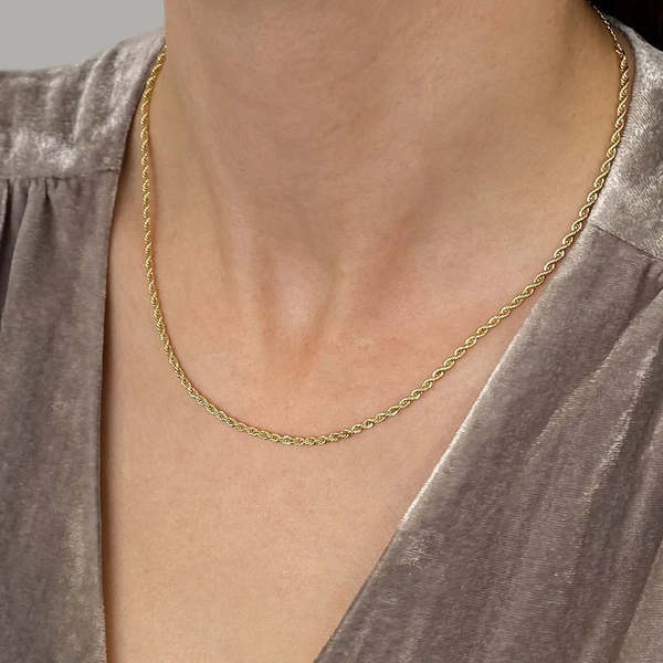 Thatch Mini Bowie Rope Necklace - 14K Gold Plated | Garmentory