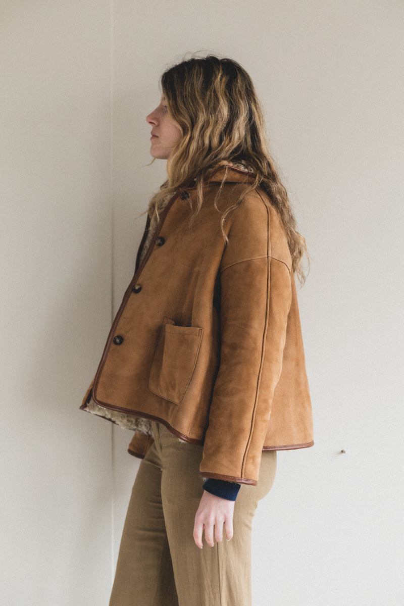 CAWLEY STUDIO AVIS SHEEPSKIN JACKET - COW PRINT | Garmentory