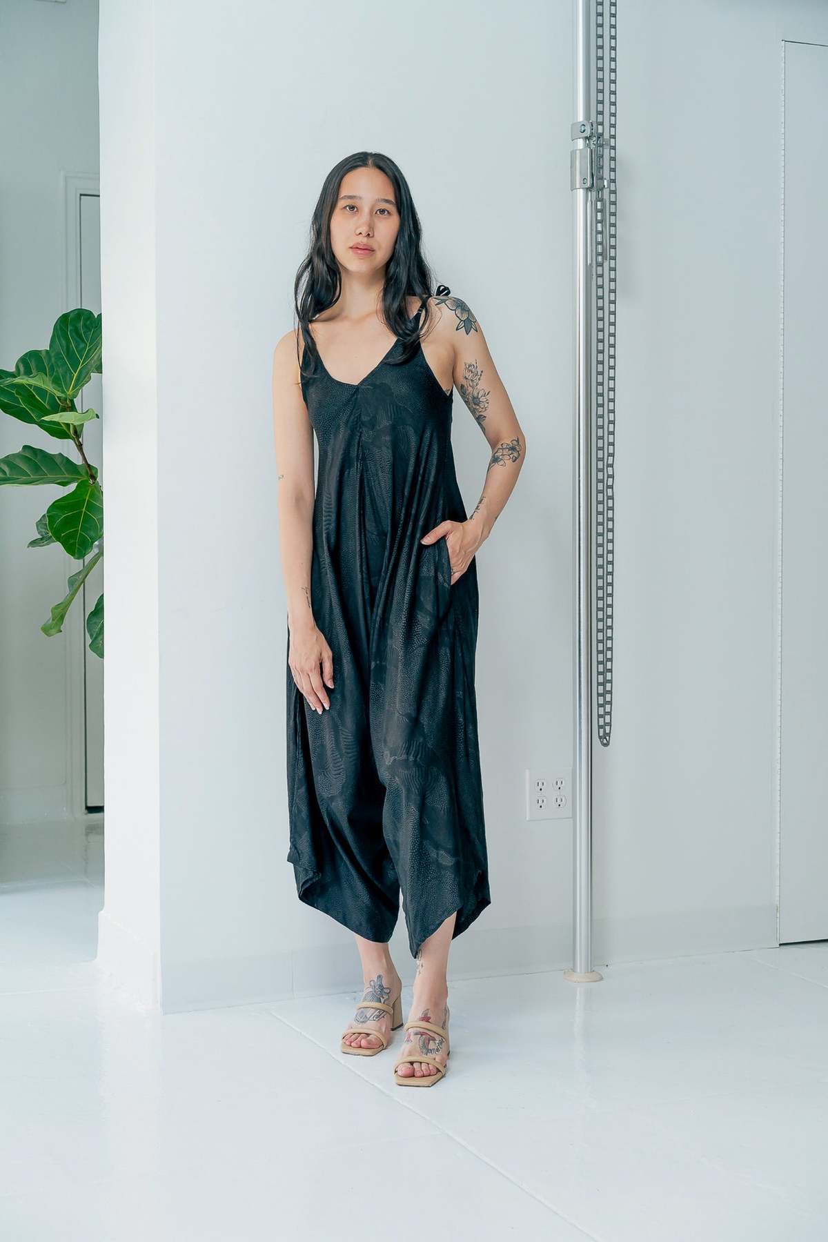 RUJUTA SHETH Harem Jumper - Black Bespatter Print | Garmentory