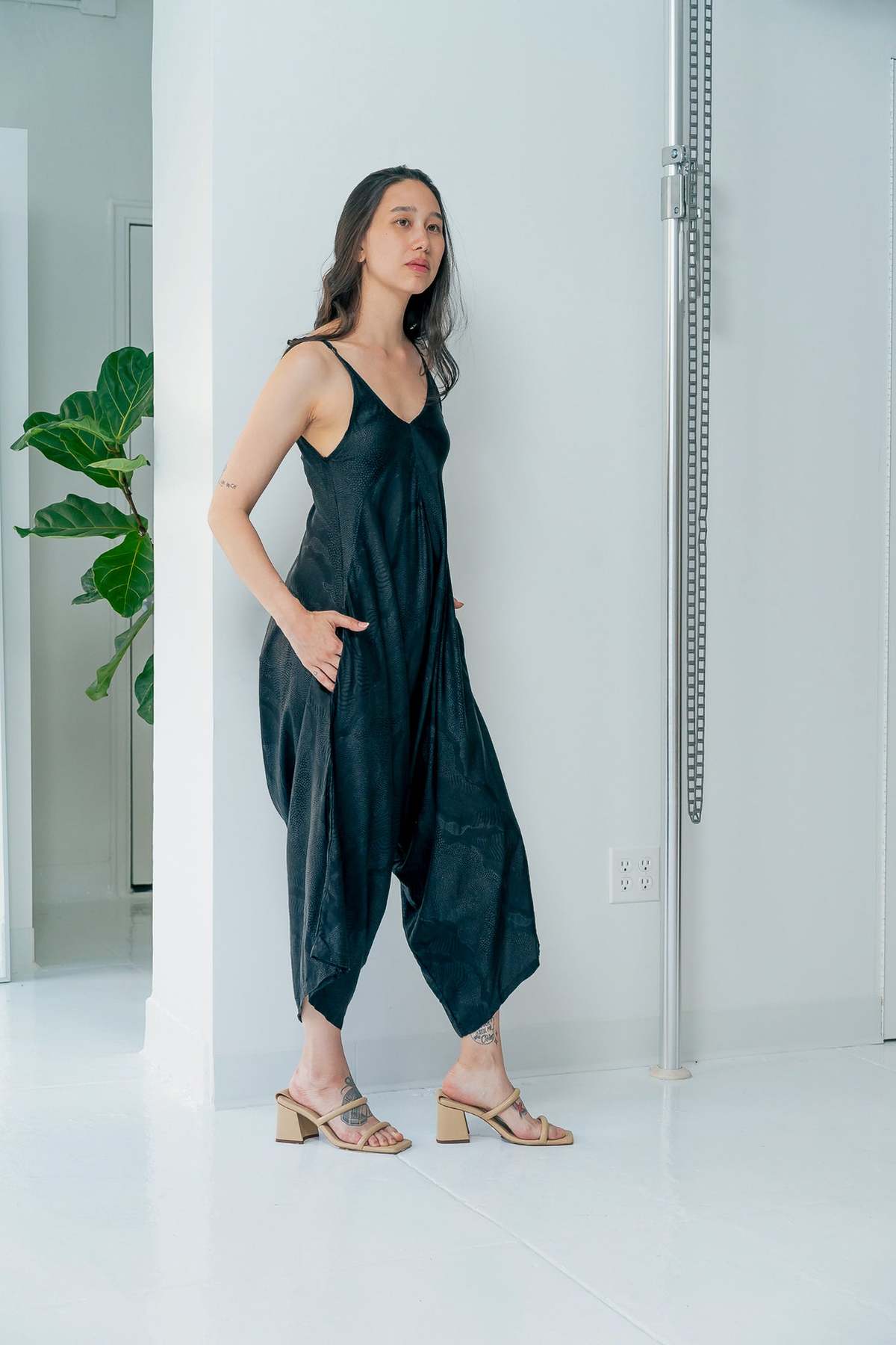 RUJUTA SHETH Harem Jumper - Black Bespatter Print | Garmentory