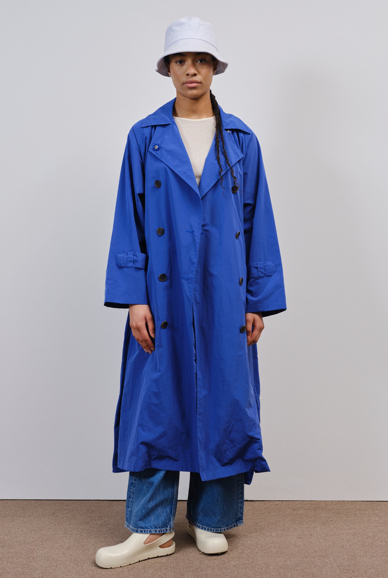 Embassy Of Bricks And Logs Kalvi Trench Coat - Embassy Blue | Garmentory