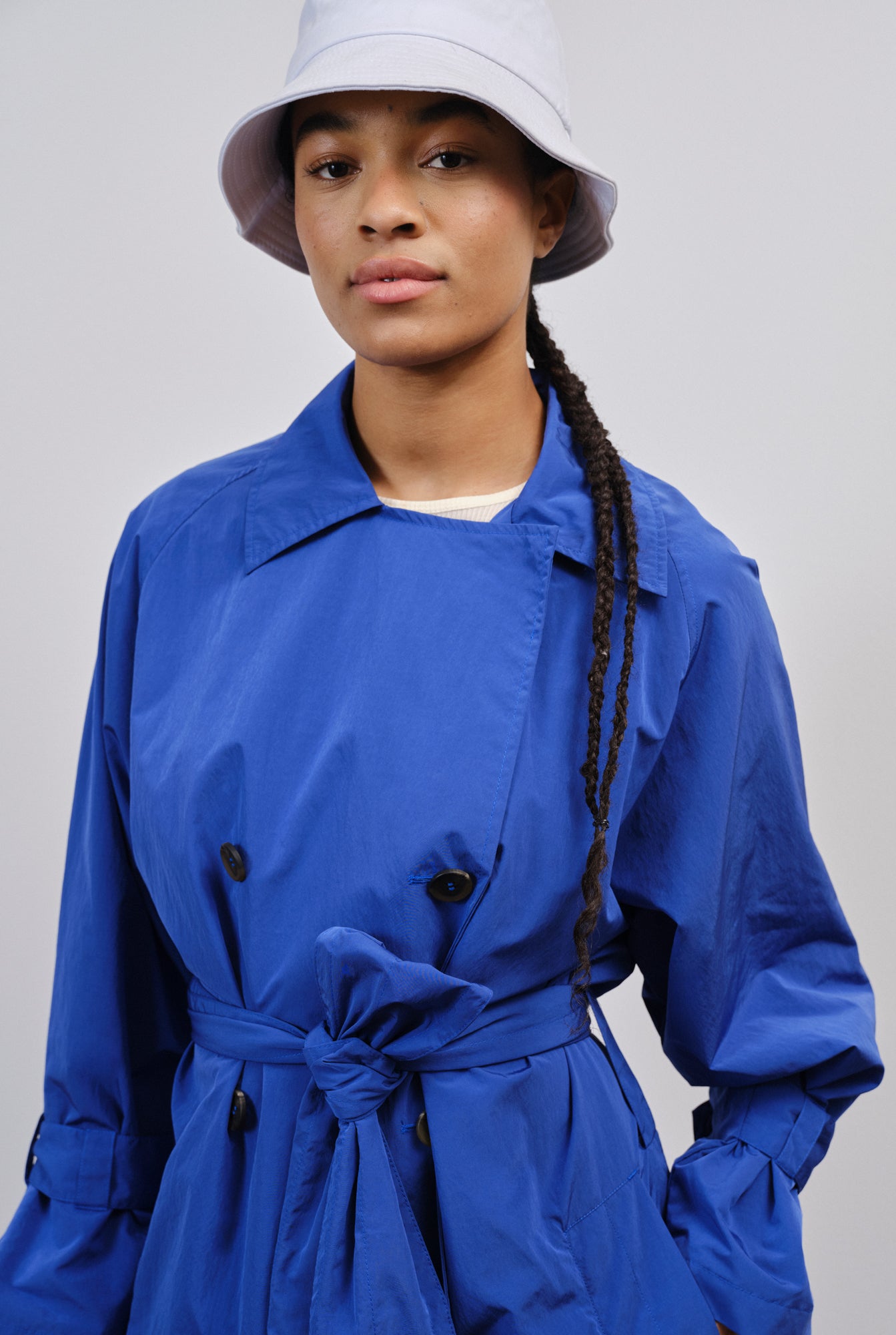 Embassy Of Bricks And Logs Kalvi Trench Coat - Embassy Blue | Garmentory