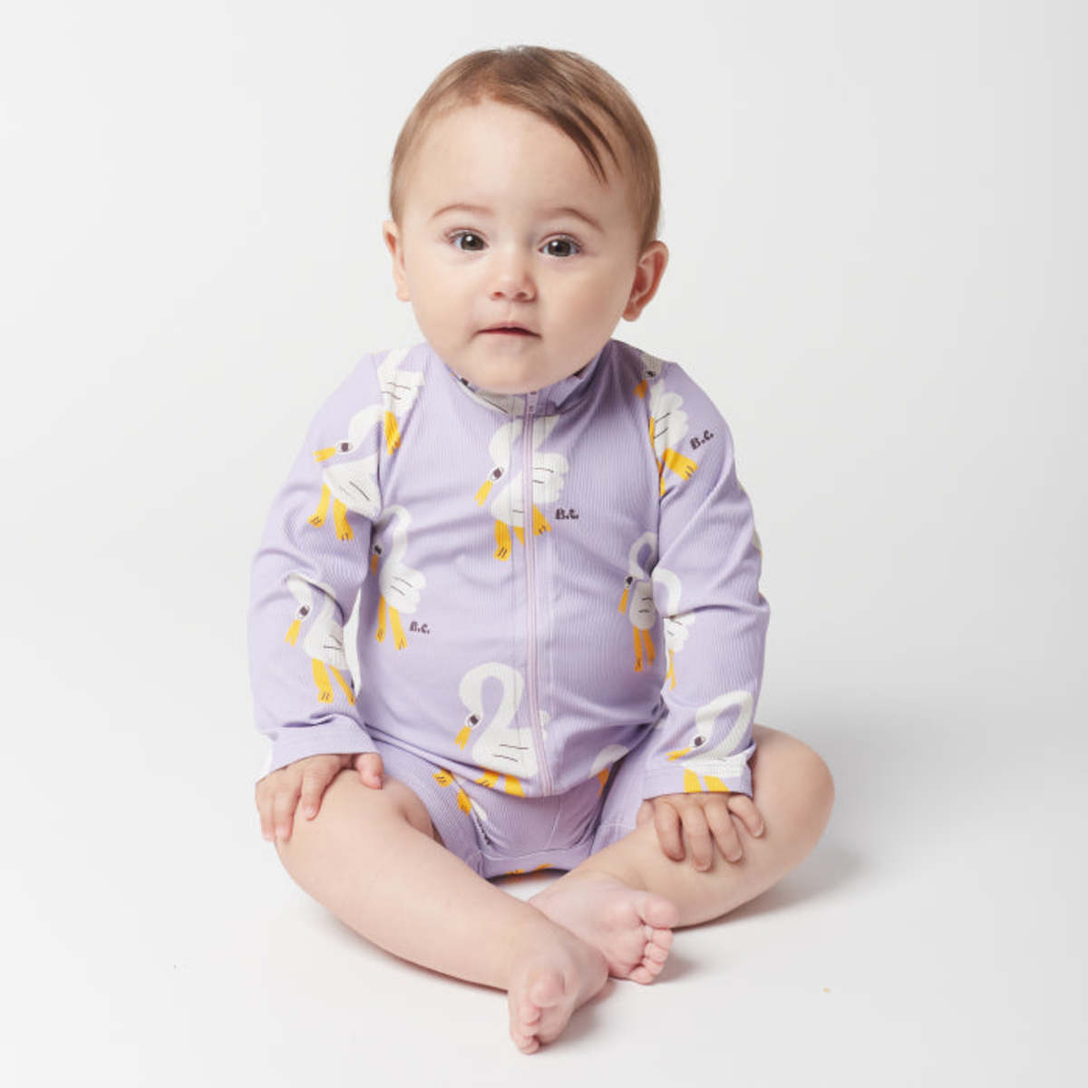 Kids Bobo Choses All Over Pelican Swim Romper - Lavender | Garmentory