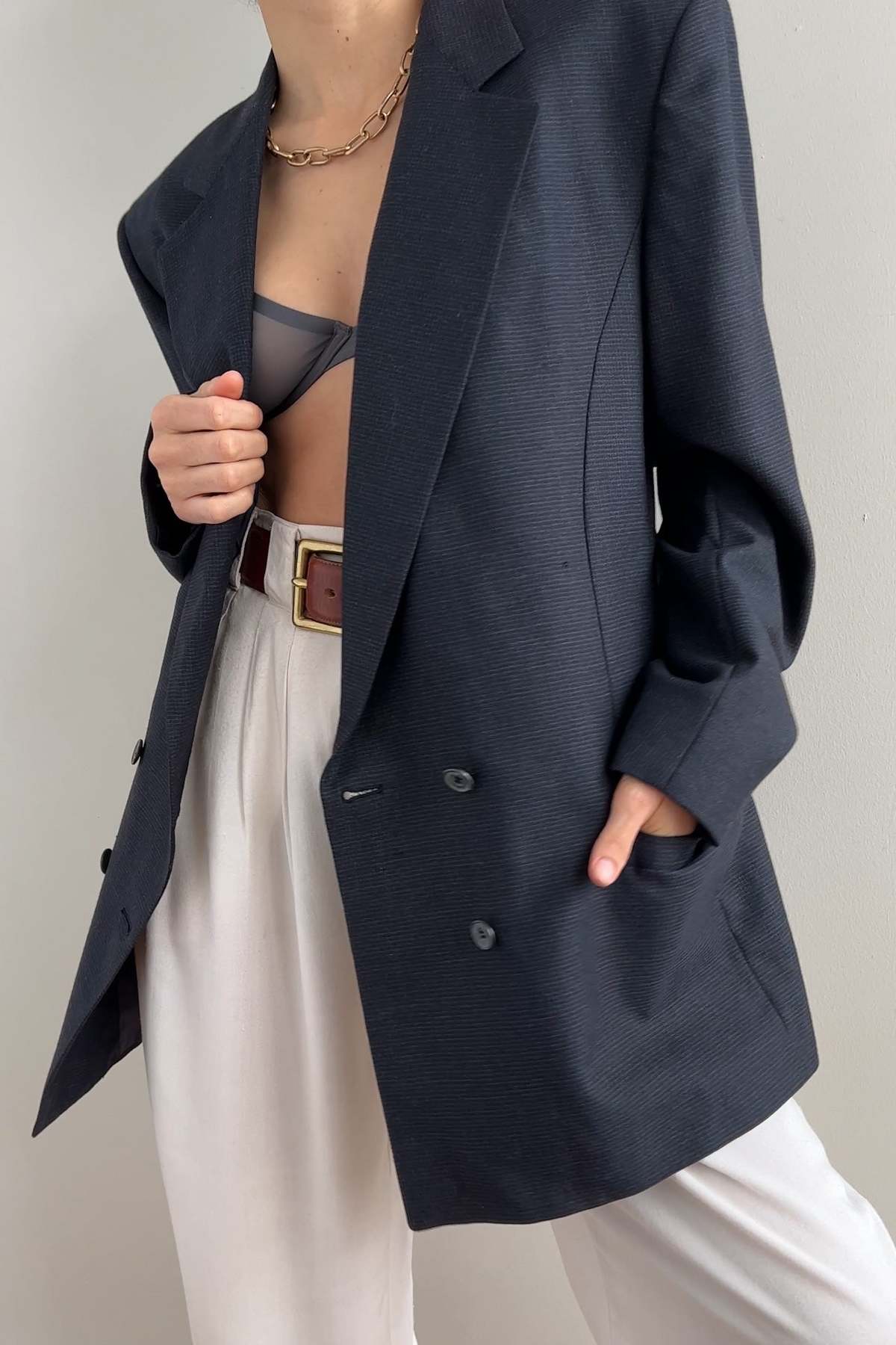 Vintage Pure Wool Blazer - Prussian Blue | Garmentory