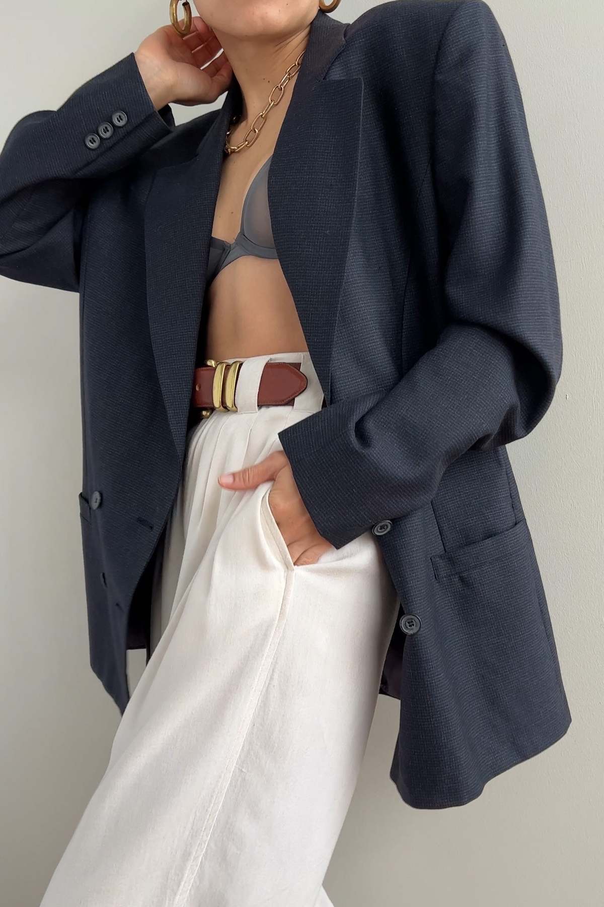 Vintage Pure Wool Blazer - Prussian Blue | Garmentory