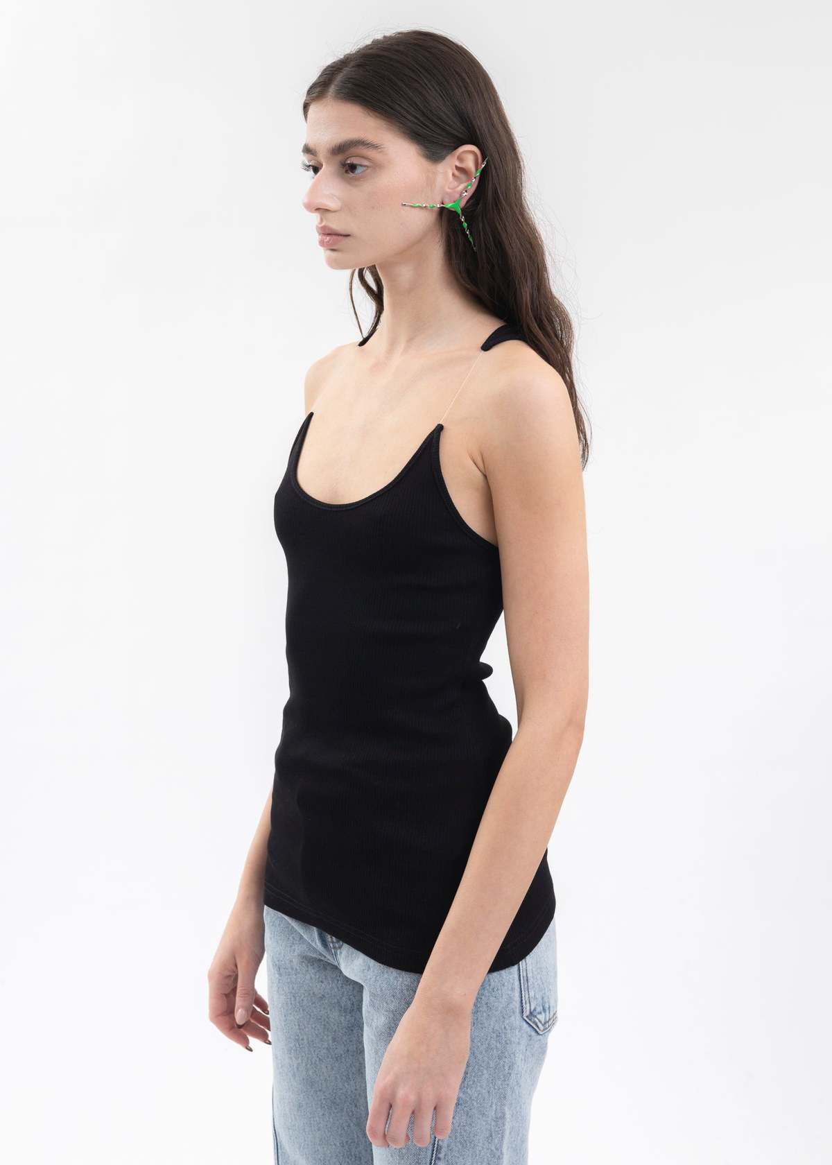 BLACK INVISIBLE STRAP TANK TOP | Garmentory