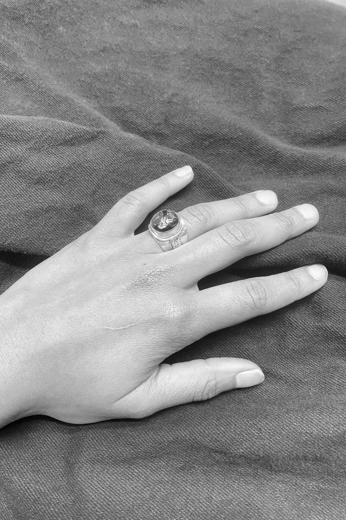 Glass Orb Inlay Ring - Sterling Silver | Garmentory