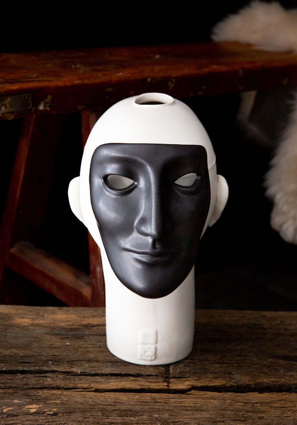 Studio Elica Mask Porcelain Sculpture - Black | Garmentory