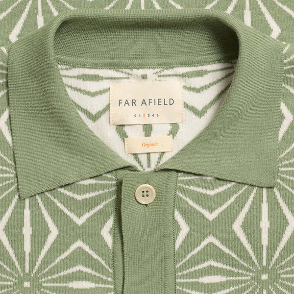 Far Afield Zigger Tenteo S/S Polo Cardigan - Turf Green | Garmentory