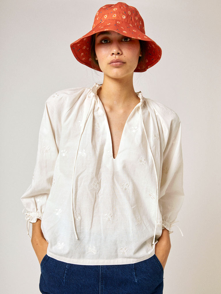 Sideline Joss Top - White Embroidered | Garmentory