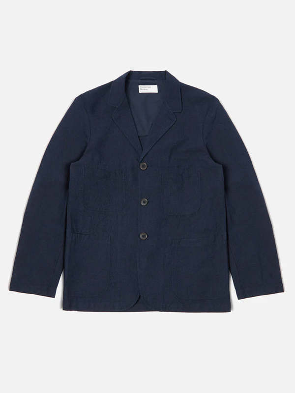 Universal Works Cotton & Linen Five Pocket Jacket - Navy Lord | Garmentory