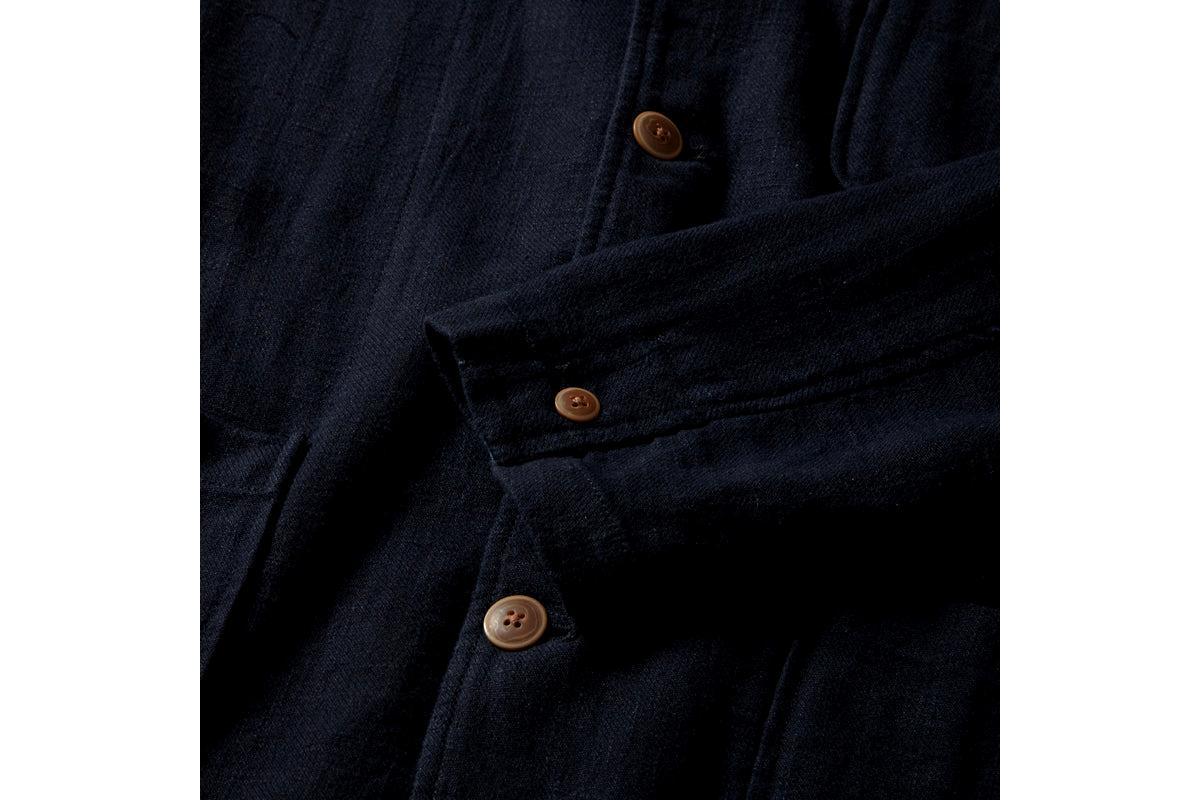 Grayers Nelson Ramie Stand Up Collar Blazer - Navy | Garmentory