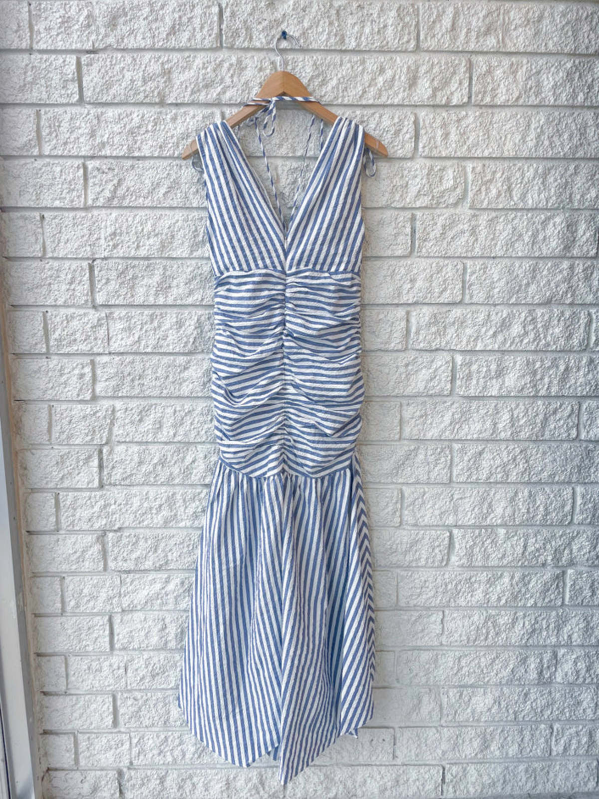 Veronica Beard Perrin Dress - Washed Blue/White | Garmentory