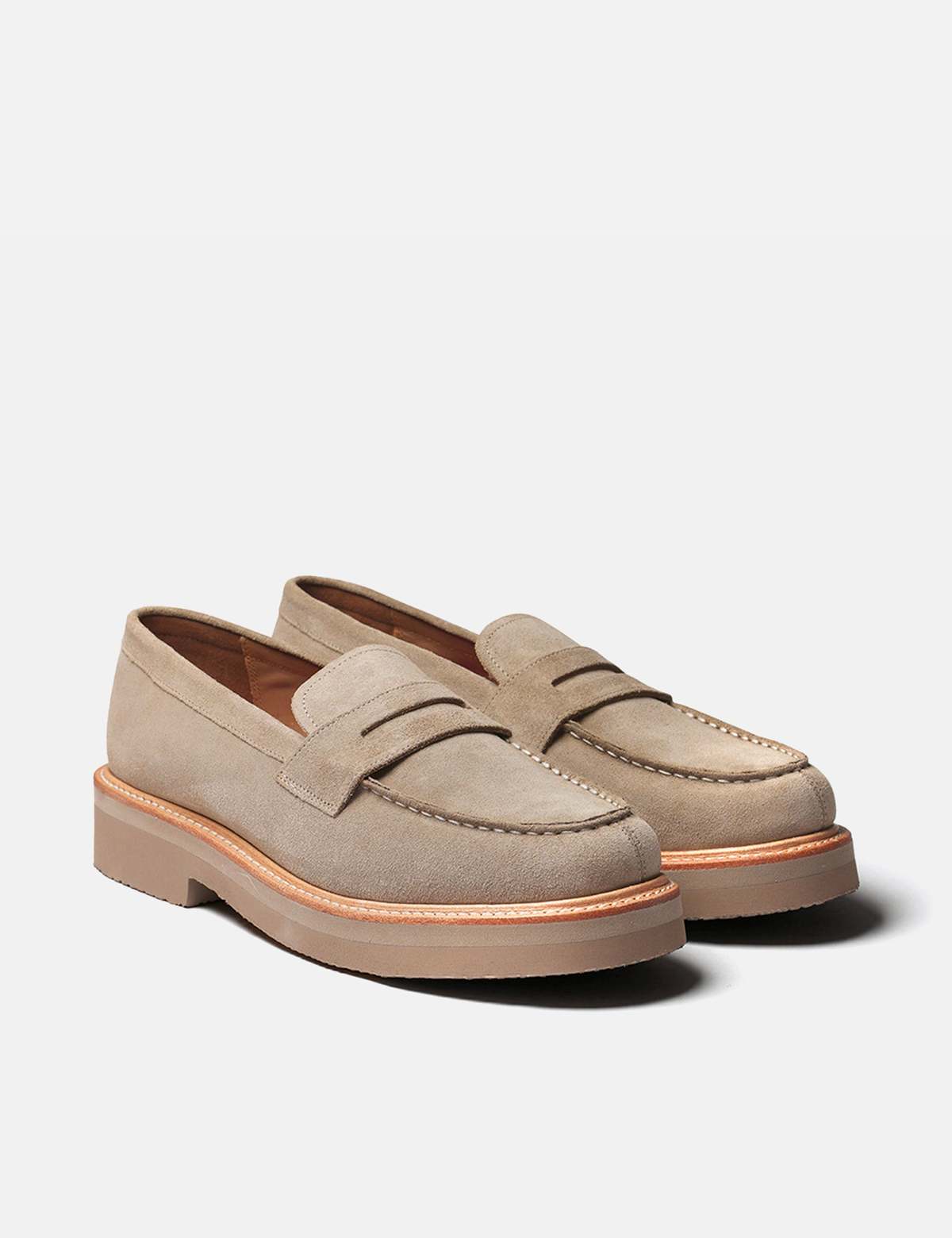 Grenson Peter Loafer Suede Leather - Natural Sand | Garmentory