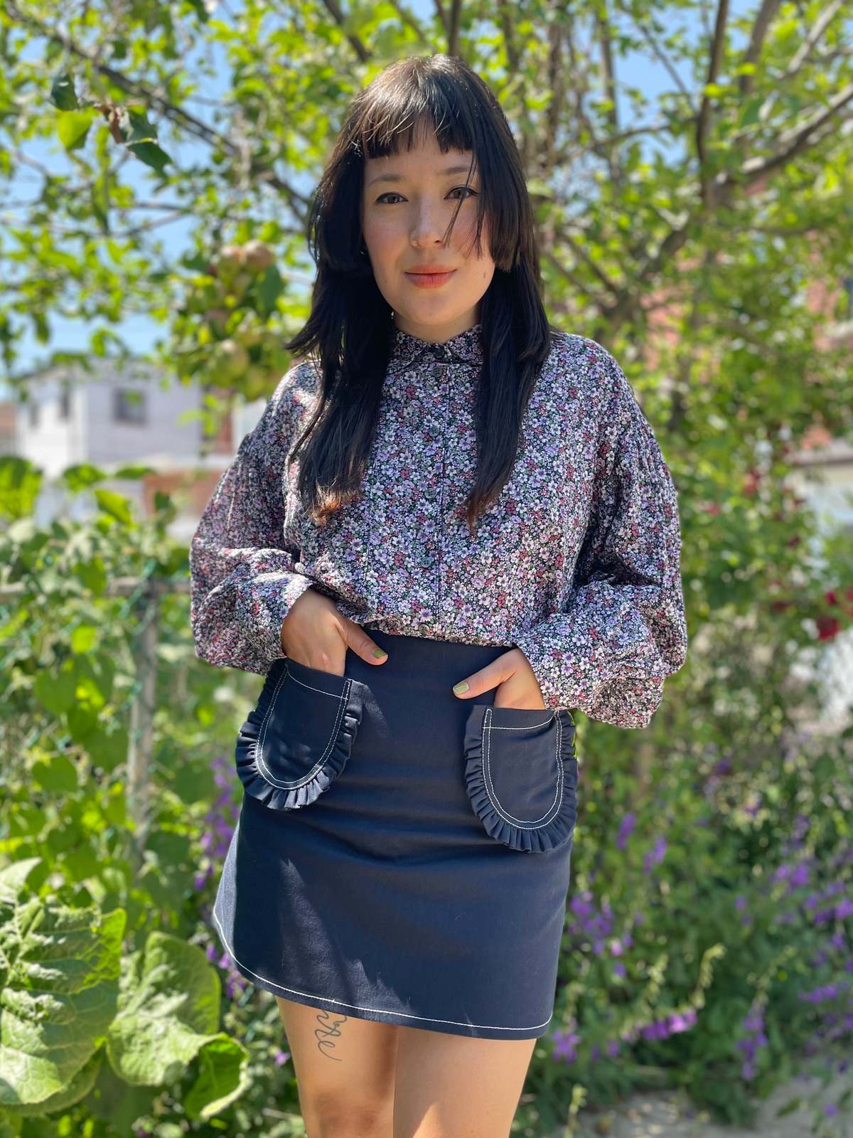 Eliza Faulkner Tate Mini Skirt - Navy Twill | Garmentory