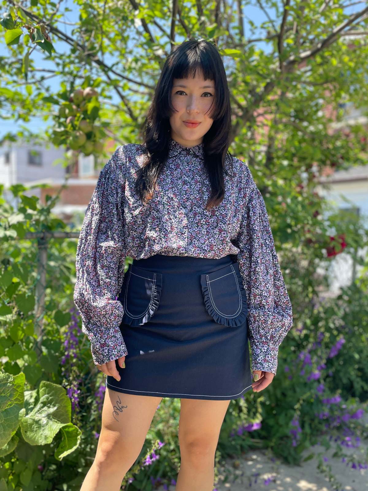 Eliza Faulkner Tate Mini Skirt - Navy Twill | Garmentory