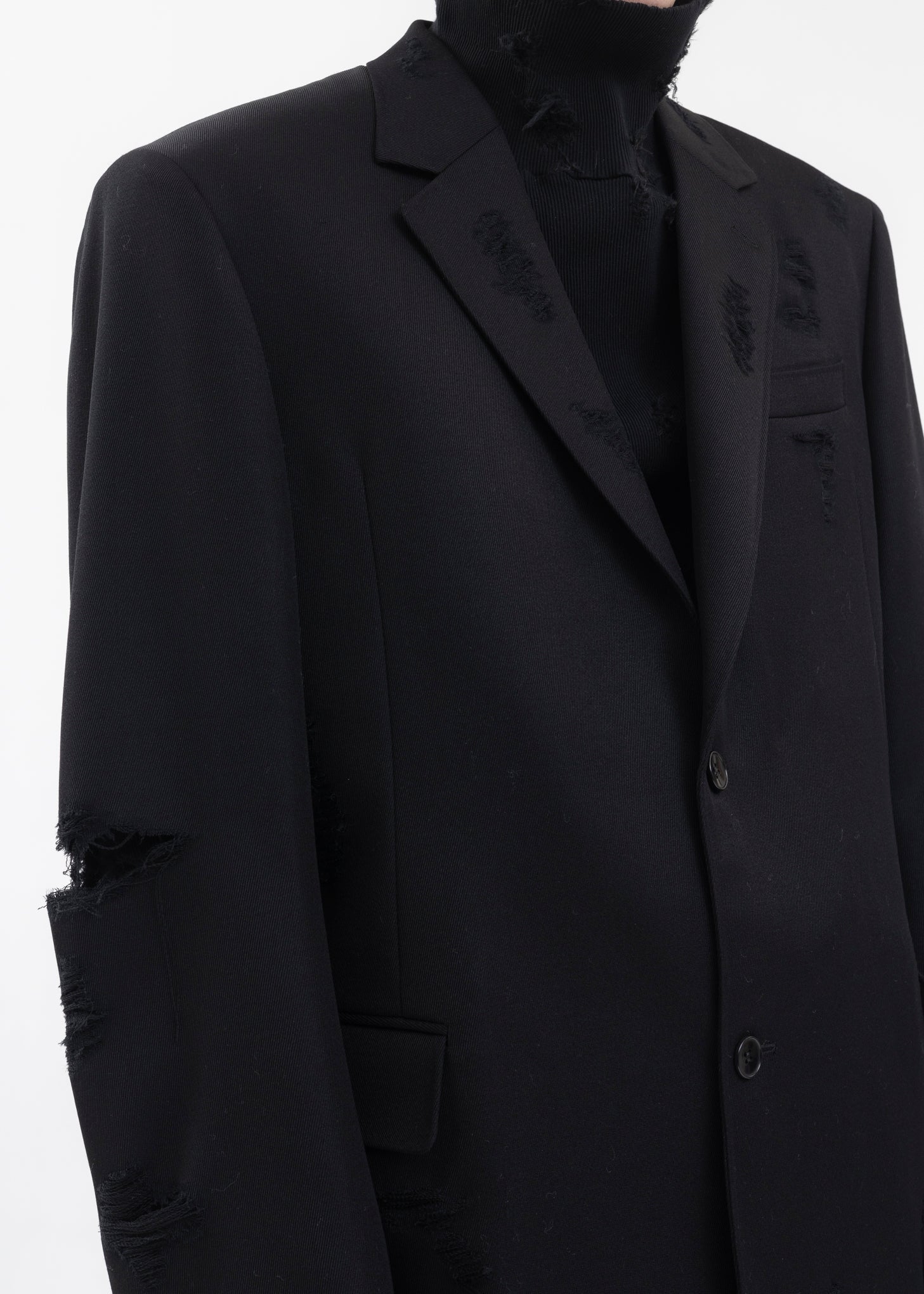 Doublet Destroyed Tailored Jacket - Black | Garmentory